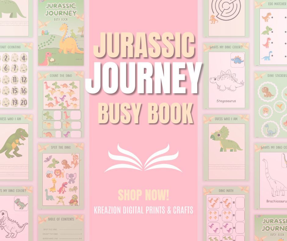 Kids Jurassic Journey Busy Book – Educational & Fun Dinosaur Adventure!
