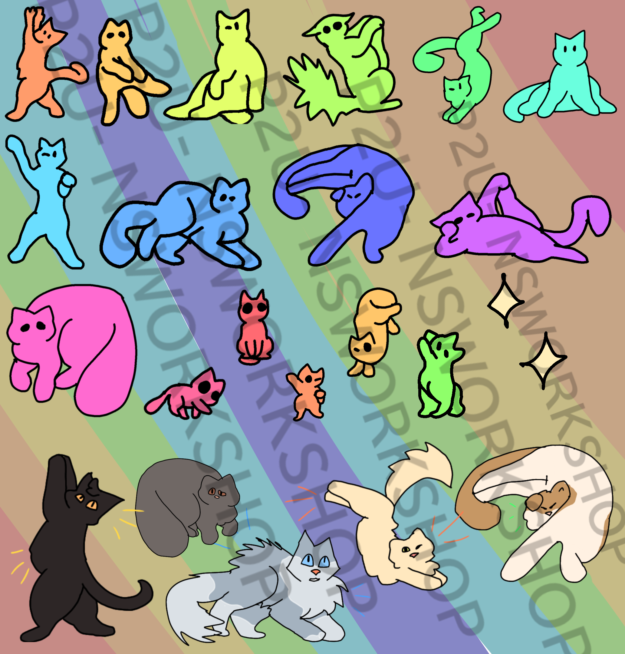 Random Cat Pose Bases