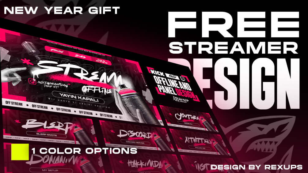 FREE | Kick & Twitch Streamer Panel Design. Designed by Rexups