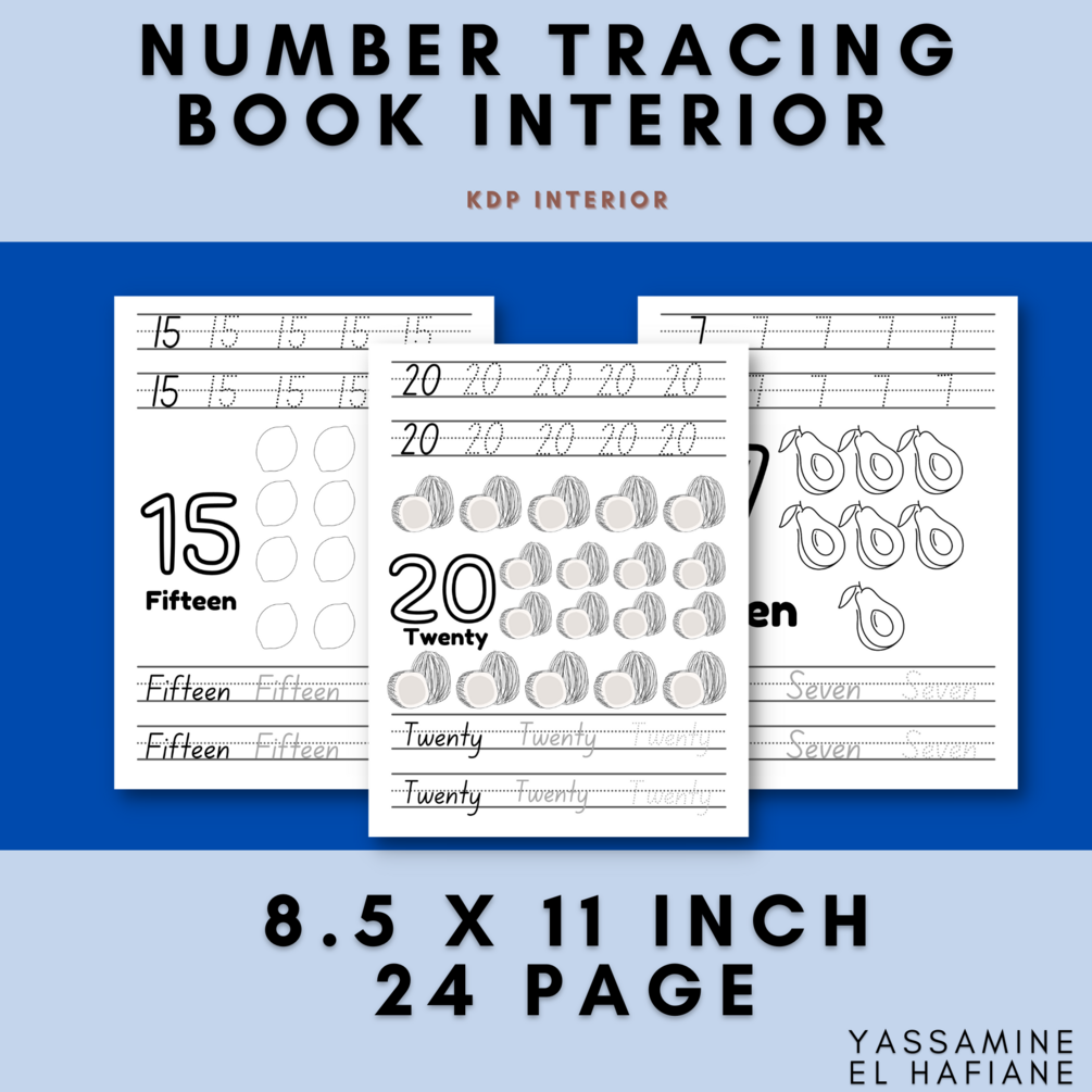 Number tracing book interior