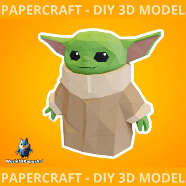 PaperCraft Star Wars Baby Yoda Darth Vader / DXF, PDF template ...