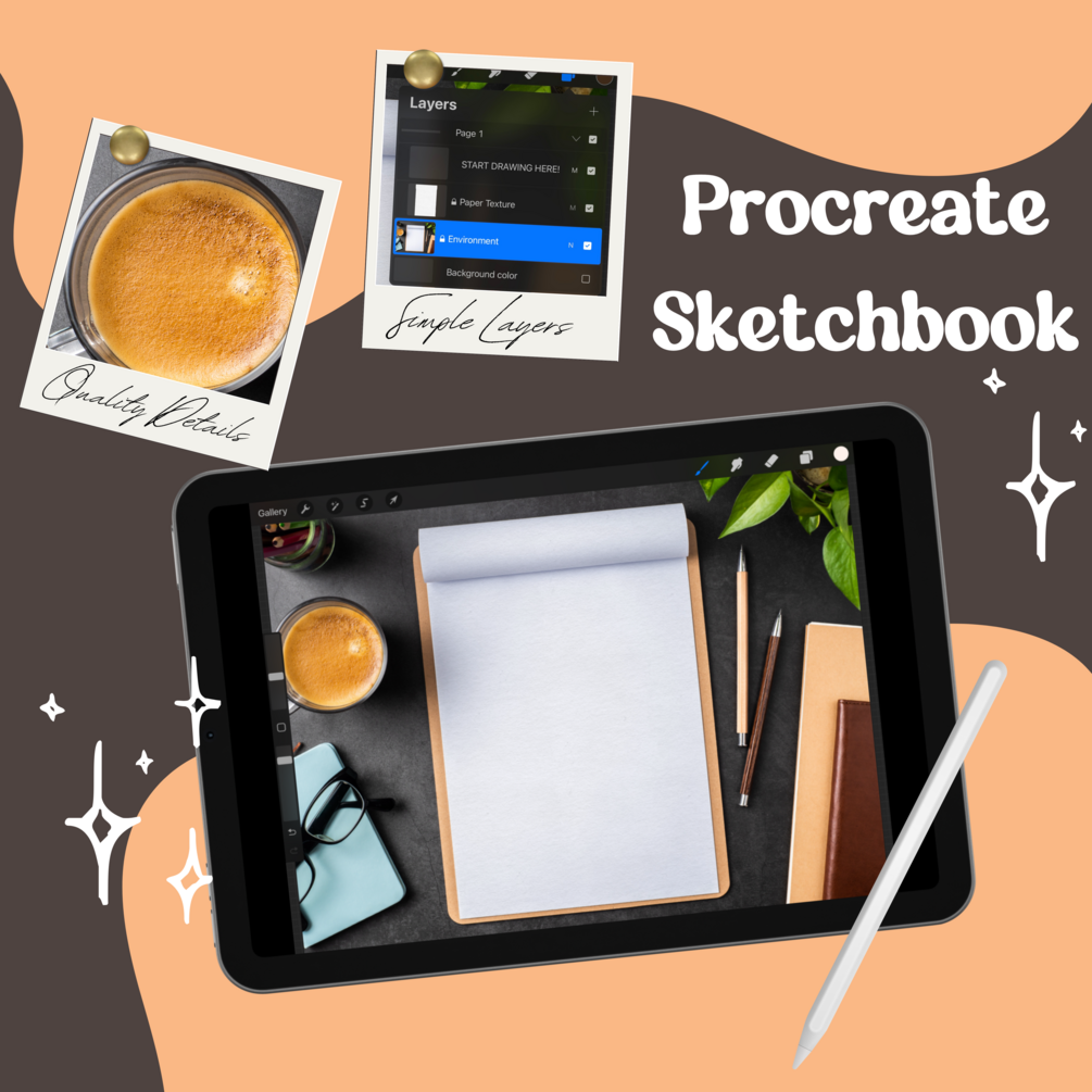 Textured Procreate Digital Sketchbook / Drawing Pad