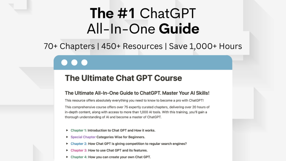 The #1 ChatGPT All-In-One Course