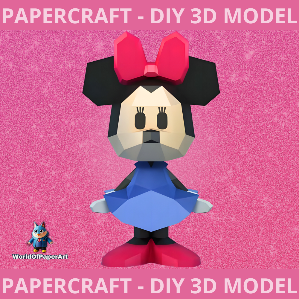 Diy Minnie Papercraft Mickey Friends / DXF PDF Template / 3D Origami ...
