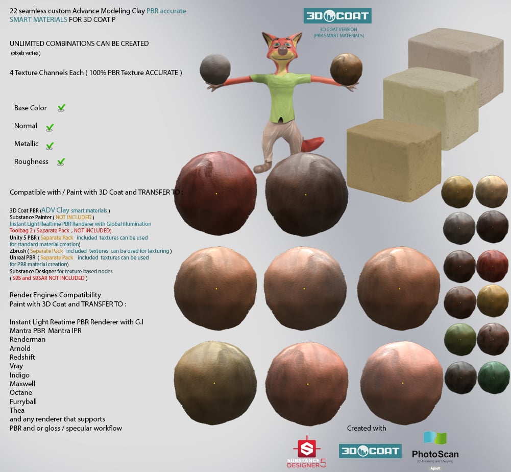 Advance Clay 3D Coat smart Materials