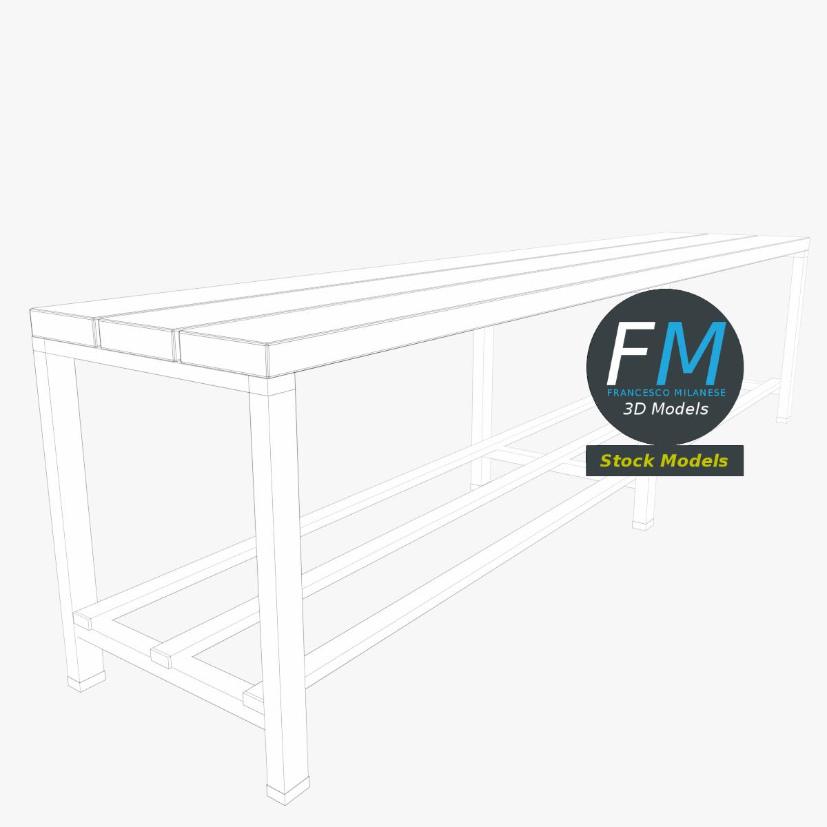 3D MODEL - Locker room bench 3