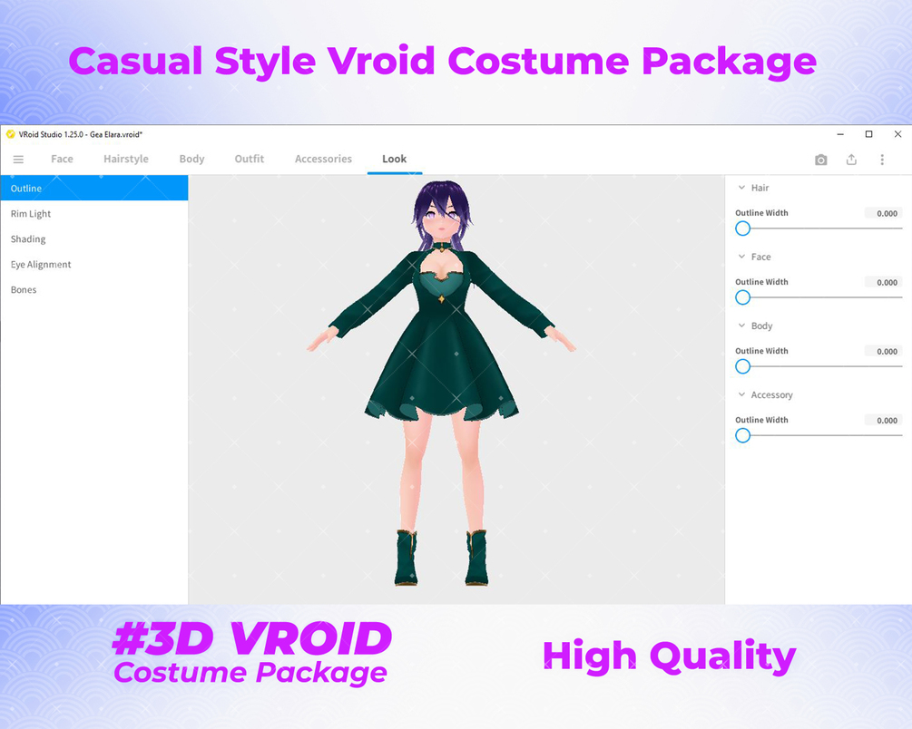 Vroid Style Revolution 3D Casual Girl's Fashion Pack - VRoid Clothing ...