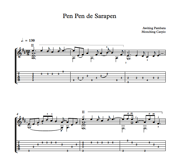 Pen Pen de Sarapen for Solo Guitar