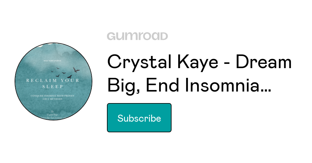 Crystal Kaye - Dream Big, End Insomnia with CBT-I
