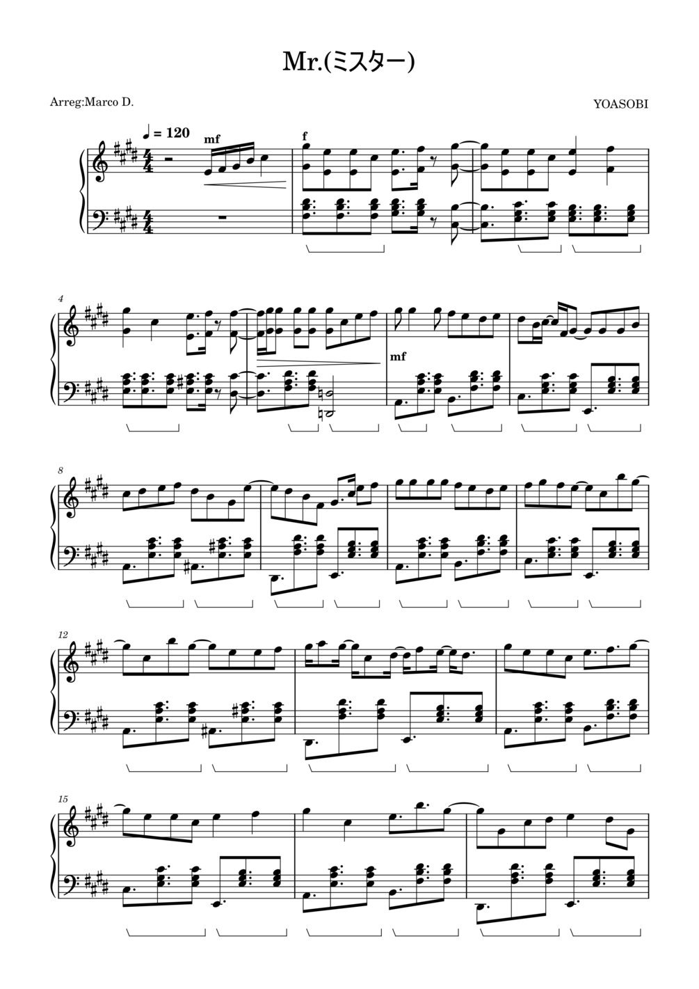 Mr.(ミスター) | Yoasobi SHEET + MIDI