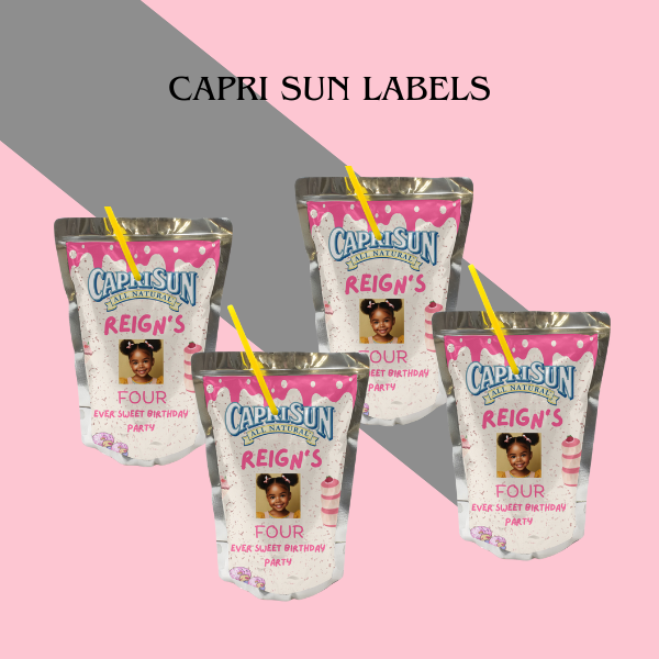 Capri Sun Favor Bag Ever Sweet Pink Sprinkle Digital Template ...