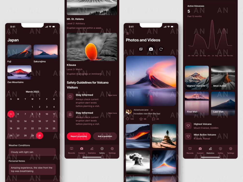 Volcano Diary App Template