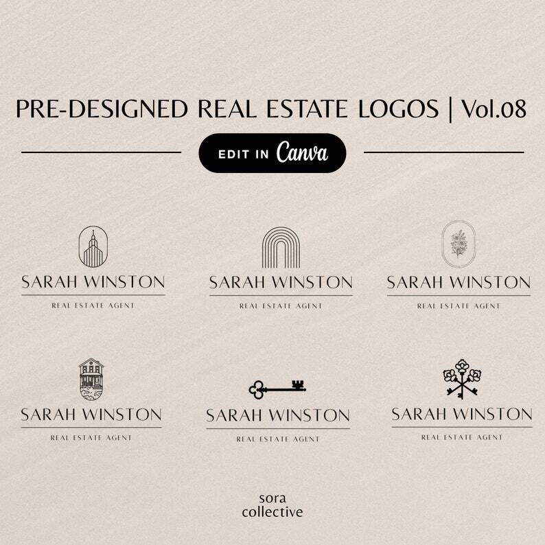 Real Estate Logos, Pre-made Real Estate Logos, Realtor Branding, Simple ...