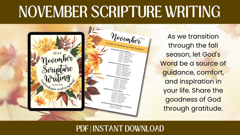 NOVEMBER 2024 SCRIPTURE WRITING JOURNAL