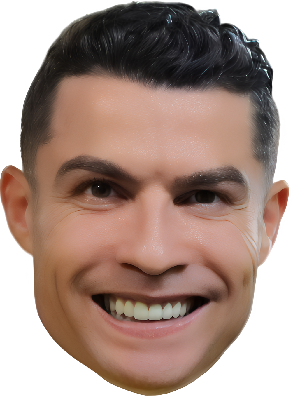 4K Quality Cristiano Ronaldo Face Cutout Sticker With A Big Smile