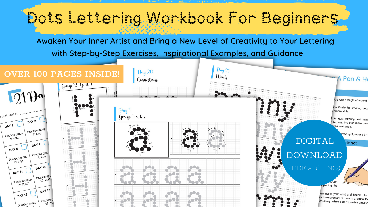 Dots Lettering Workbook For Beginners | Digital Download | iPad ...