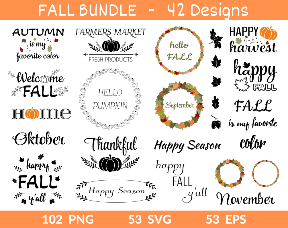 Fall SVG Bundle | Autumn SVG Designs | Hello Pumpkin Svg Bundle ...