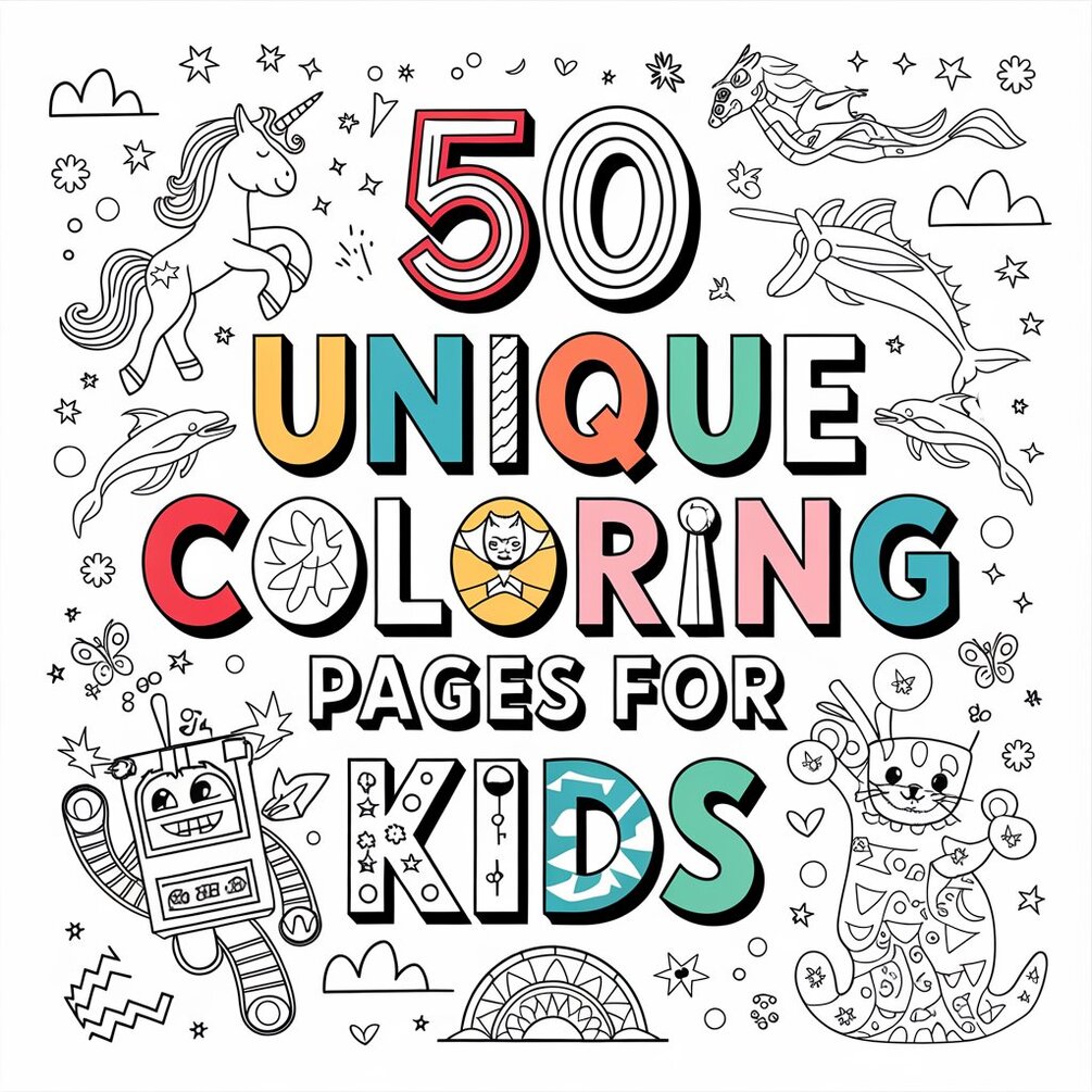 50 coloring pages unique for your kids