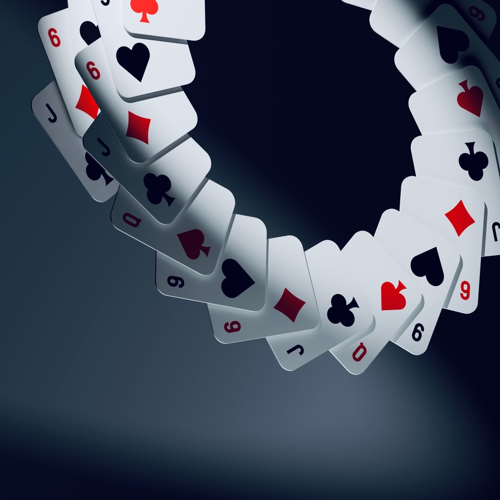 Floating Poker Cards 3D Model