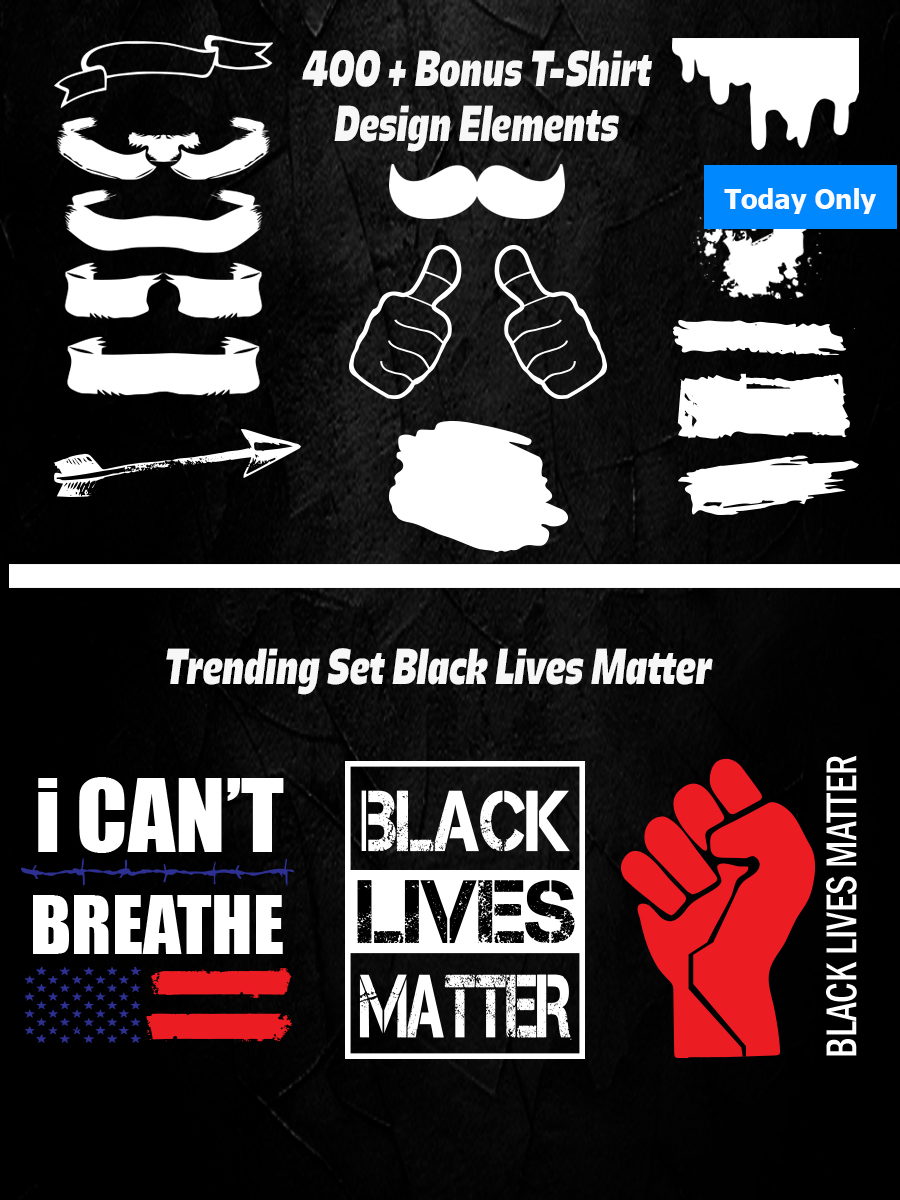 400 T-Shirt Design Elements and BLM Sets