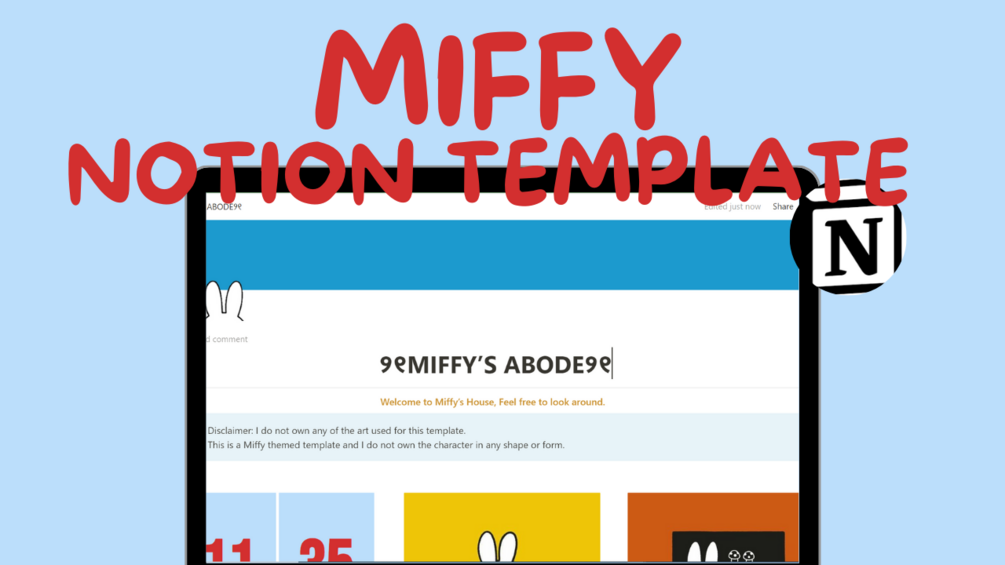 Miffy Themed Notion Template