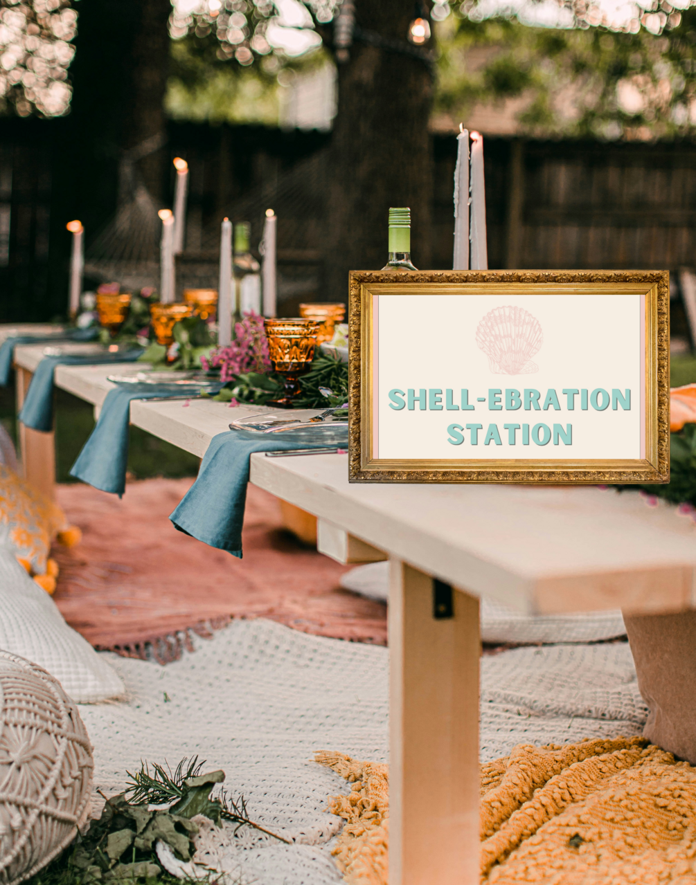 Shell-ebration Station Sign Printable