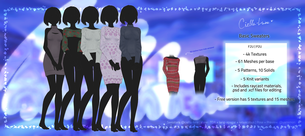 mmd sweaters pack + p2u dl