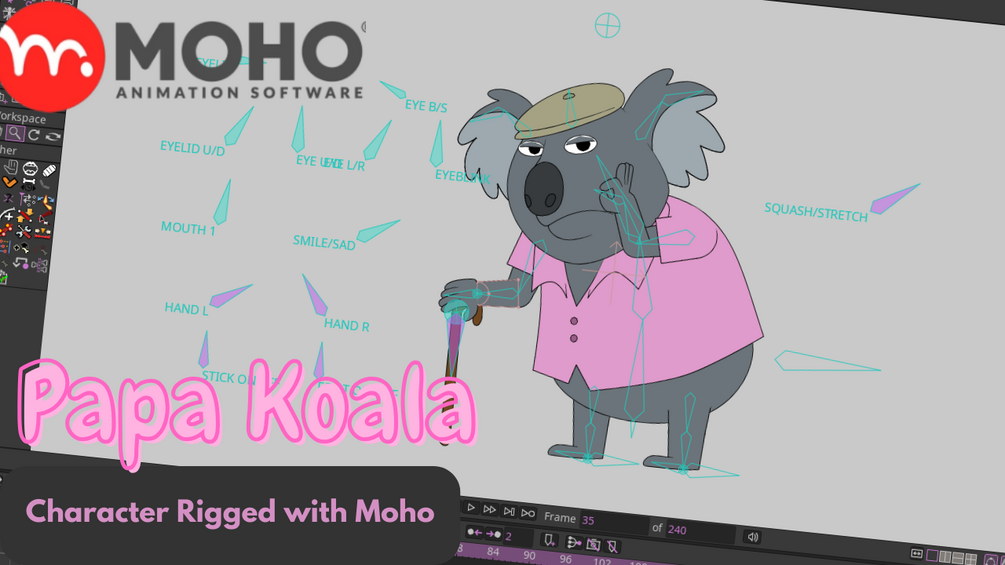 Papa Koala Character Rigged