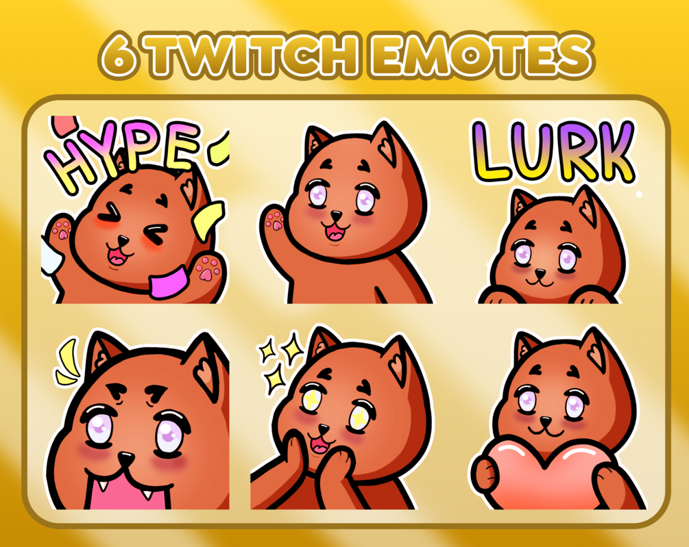 6 Red Kitty Emotes for Twitch, Discord or Youtube | cute cat heart ...