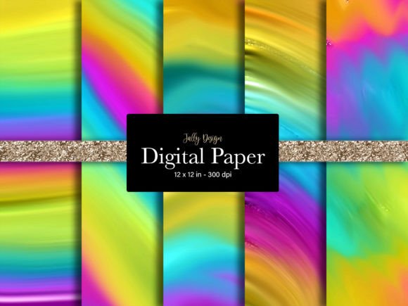 Beautiful Rainbow Digital Paper Bundle More than 156 Graphics