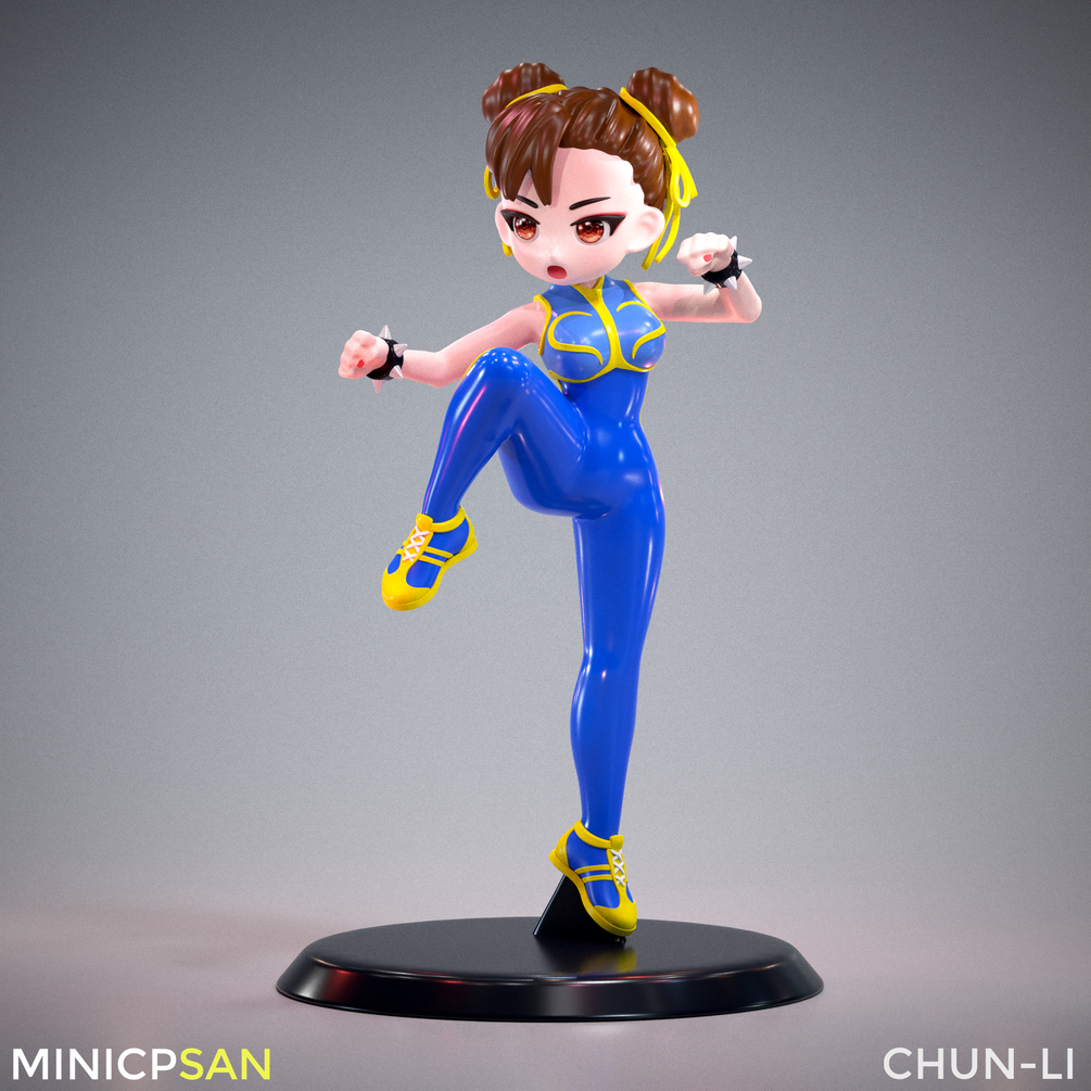 Mini Chun Li Alpha Outfit 03 - Street Fighter Game Figure - 3D Printing