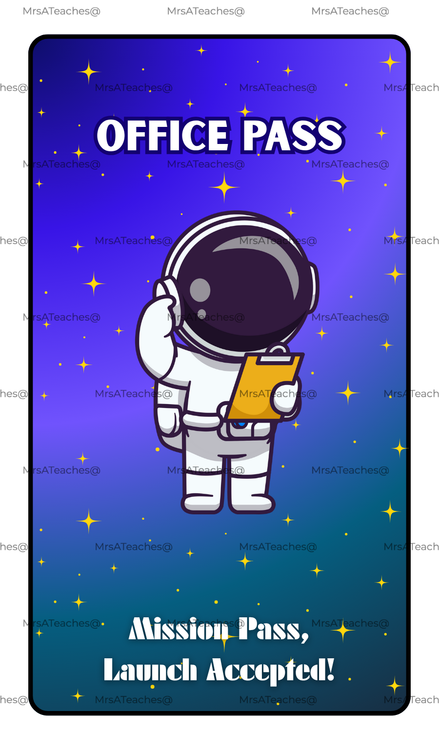 Space-Themed Hall Pass Set (Printable PDF)