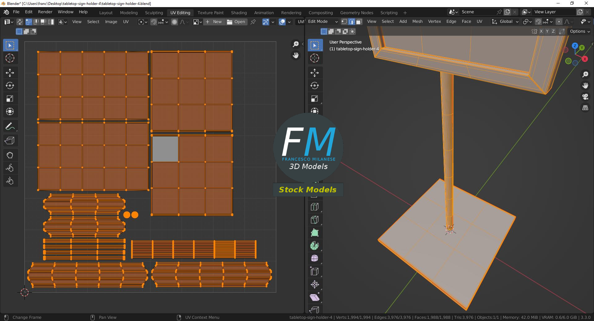 3D MODEL - Tabletop sign holder 4