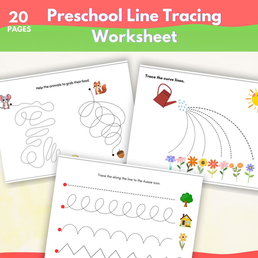 Preschool Line Tracing Worksheets
