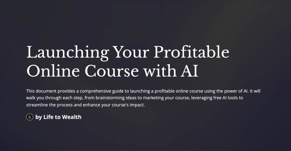 Launch Your Online Course Using AI for FREE
