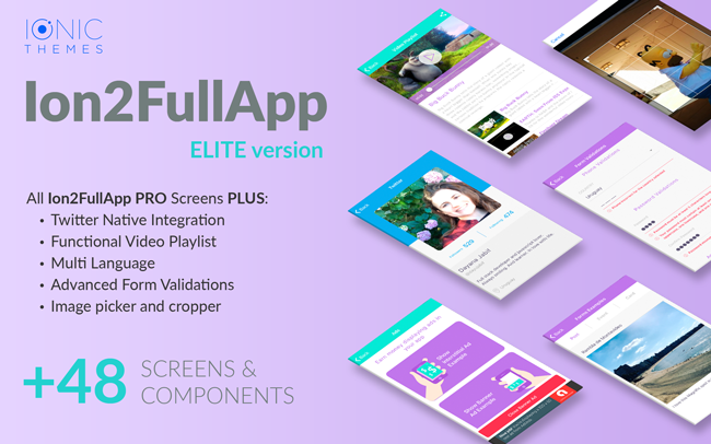 Ion2FullApp ELITE - The most complete Ionic 3 Starter App