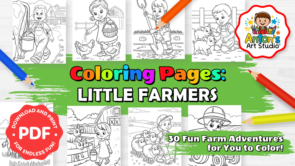 Coloring Pages: Little Farmers | 30 Fun Farm Adventures for Kids