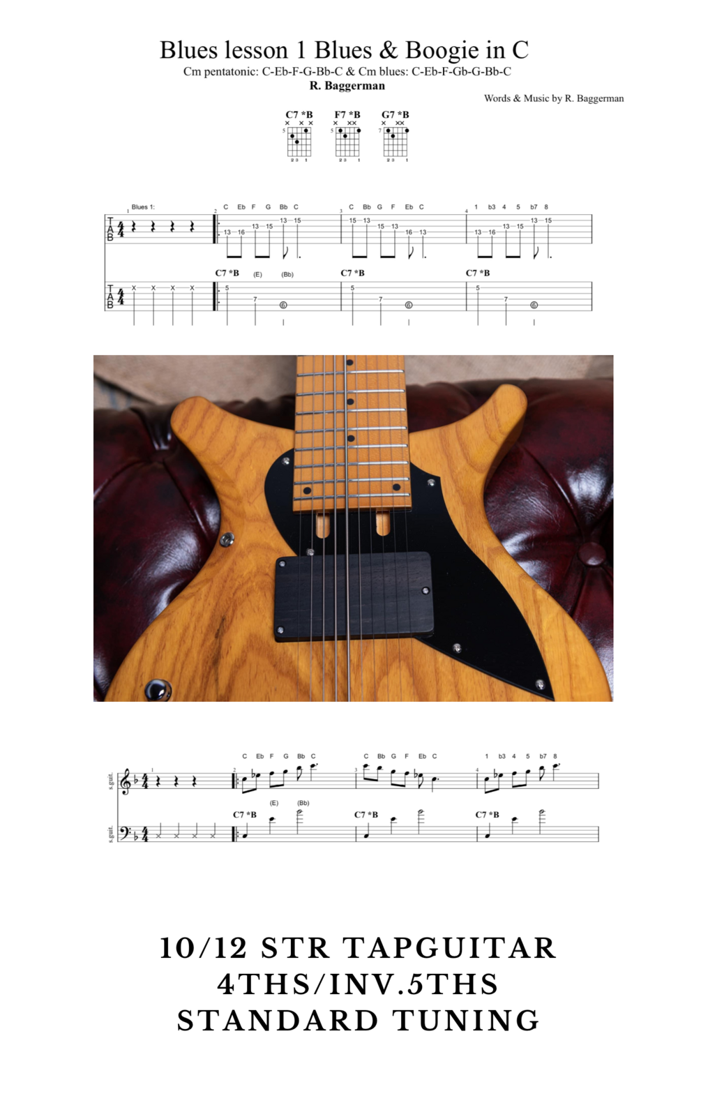 Blues & Boogie Course Lesson 1 for 10 & 12 string Tapguitars in ...