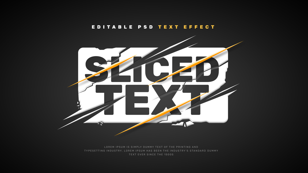 Sliced Text Effect Psd