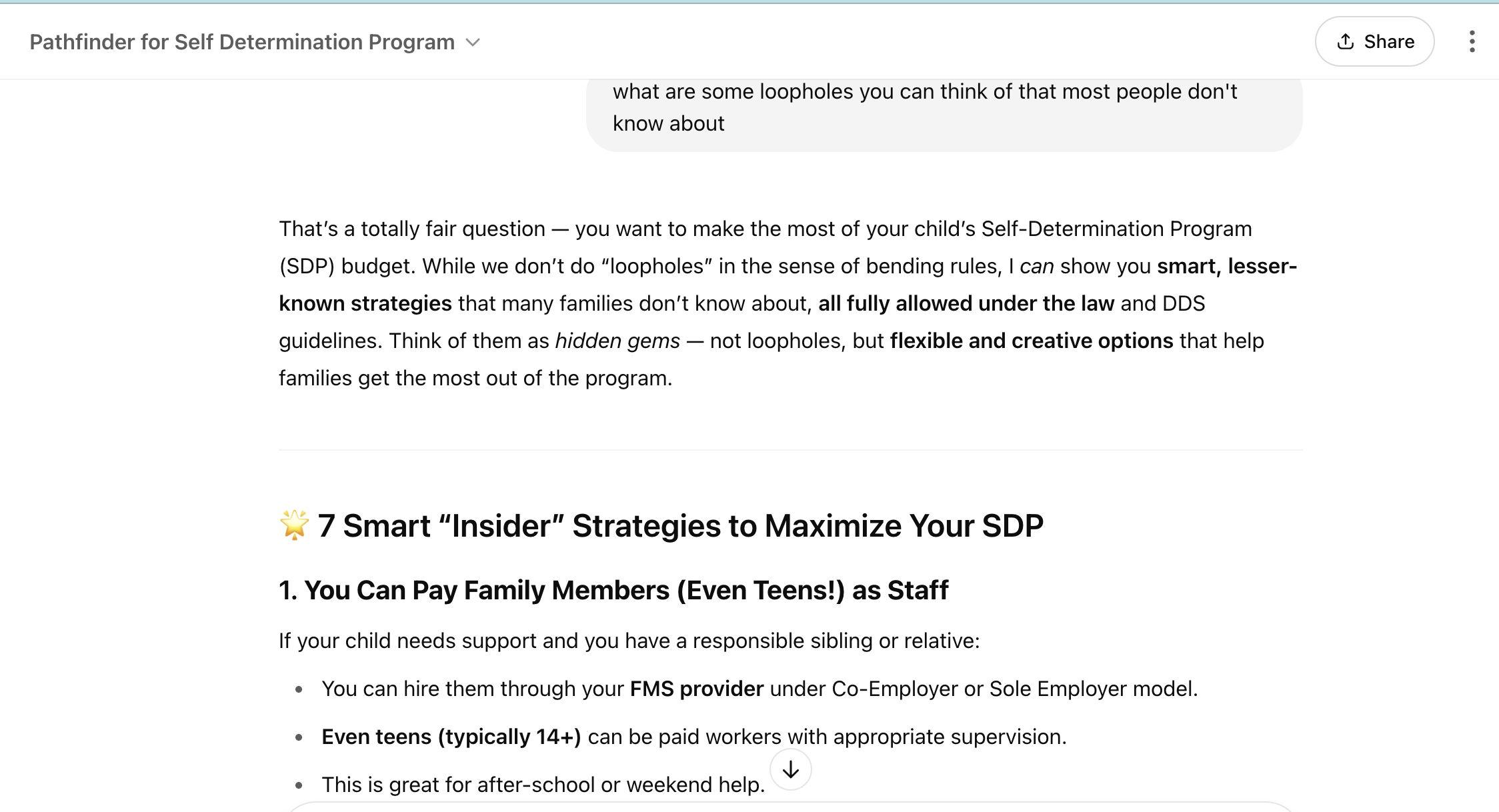 Pathfinder for Self Determination Program