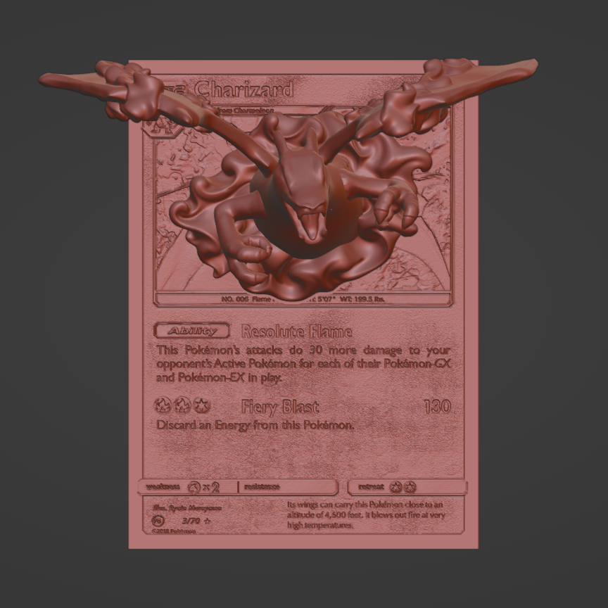 Charizard - 3D / 4D Card - Custom 3D Printing File - Pokemon