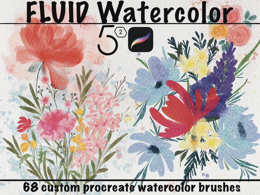 Fluid Watercolor Brushes for Procreate | Procreate Watercolor | Procreate Brushes | Digital Brushes
