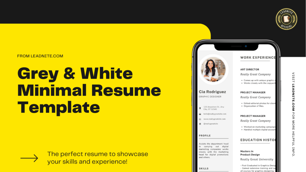 Grey & White Minimal Resume Template