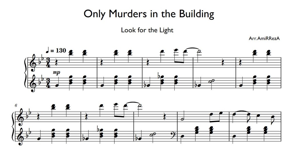 Only Murders in the Building Season 3 - Look for the Light [Sheet Music]