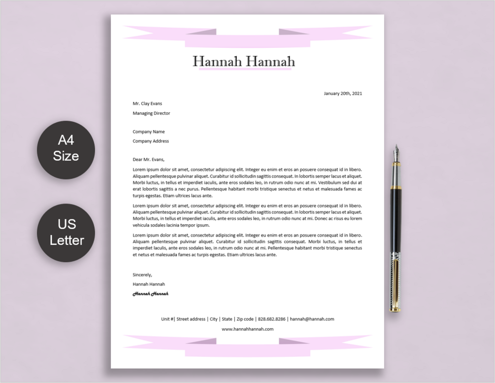 Letterhead Template Design, Personalized Letterhead, Briefpapier ...