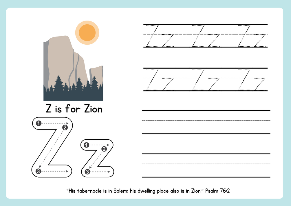 Bible Alphabet Tracing