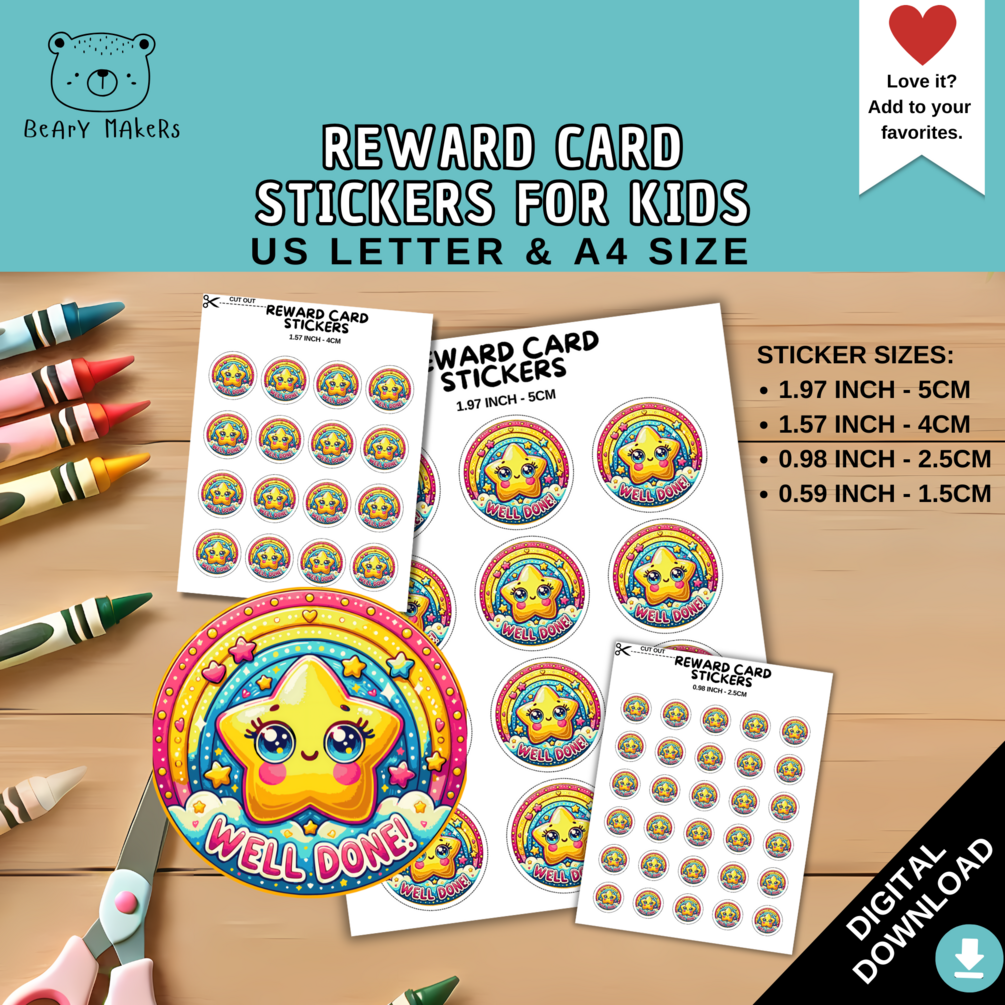 Reward Chart Stickers for Boys & Girls | Potty Training, Chore Chart ...