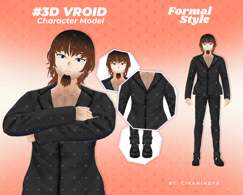 Anime Avatar Evolution Expressive 3D Vroid Model Male Okami for Anime ...