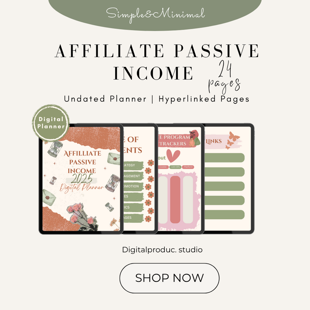 Digital Passive Income Planner | Monthly & Daily Goal Tracker for ...