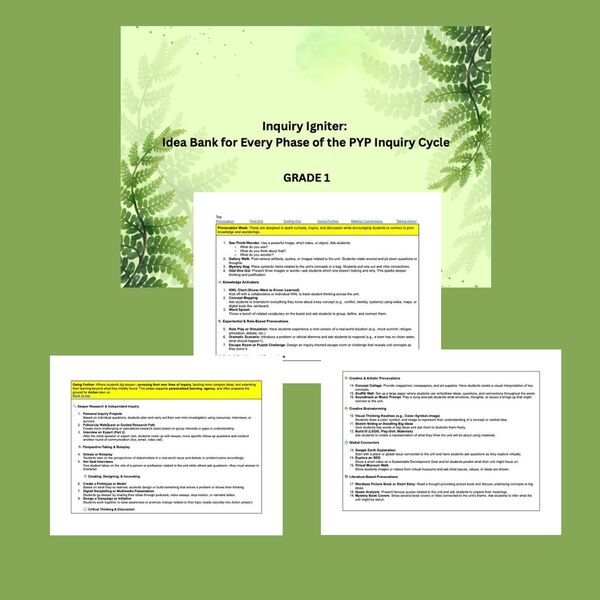 BUNDLE-Inquiry Igniter: Idea Bank for Every Phase of the PYP Inquiry Cycle